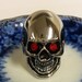 Red Heart Sapphire Skull Ring: Black Rhodium Sterling Silver Gothic ...