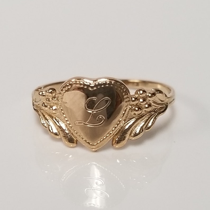 Size 2 Sale Estate 14k Yellow Gold Monogram Cursive L Initial - Etsy