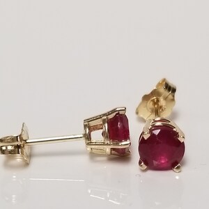 5mm Estate New 14k Yellow Gold Natural 1ct Ruby Studs Earrings Wedding Anniversary Birthday ...