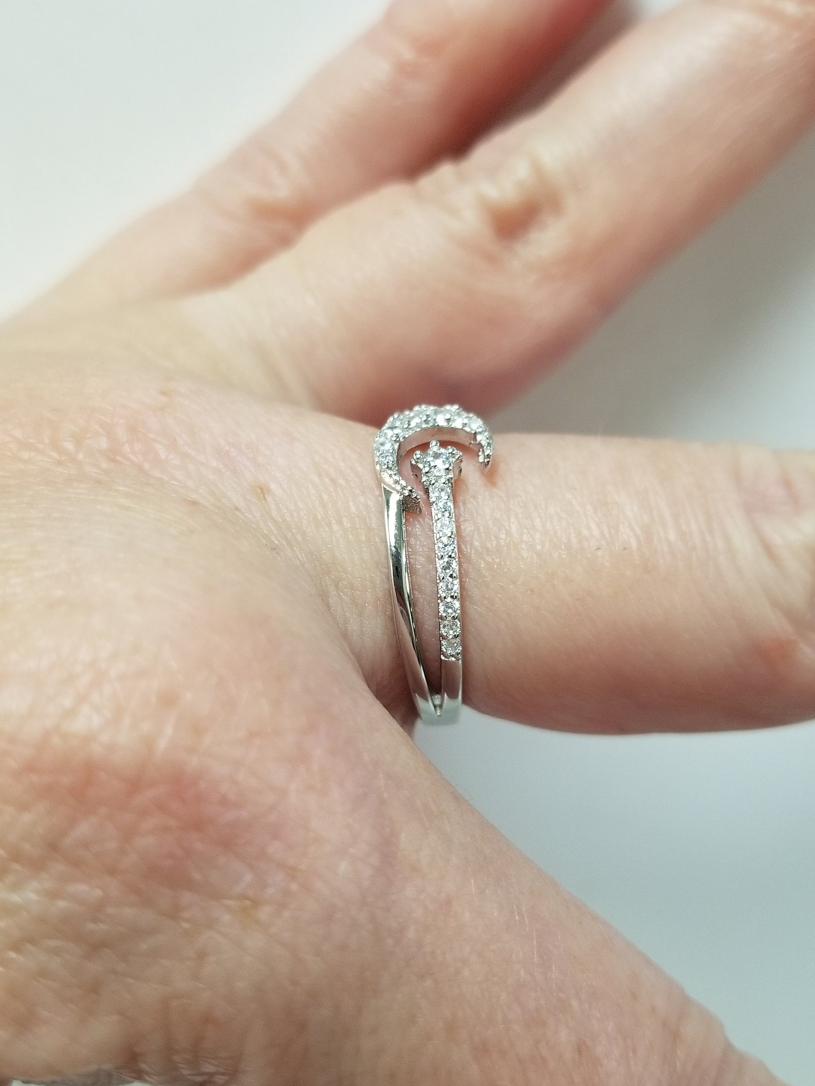 Estate Sterling Silver 925 Crescent Infinity Moon Star Cz - Etsy