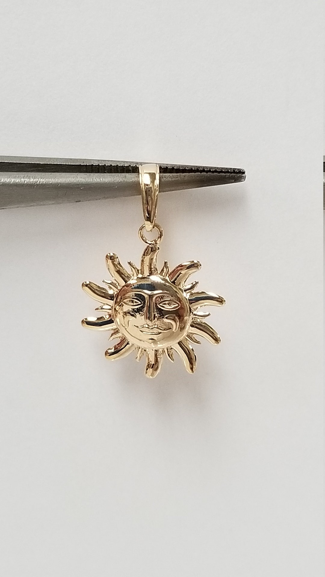 3/4" Estate 14k Yellow Gold Sun Sunshine Pendant Charm G352 - Etsy