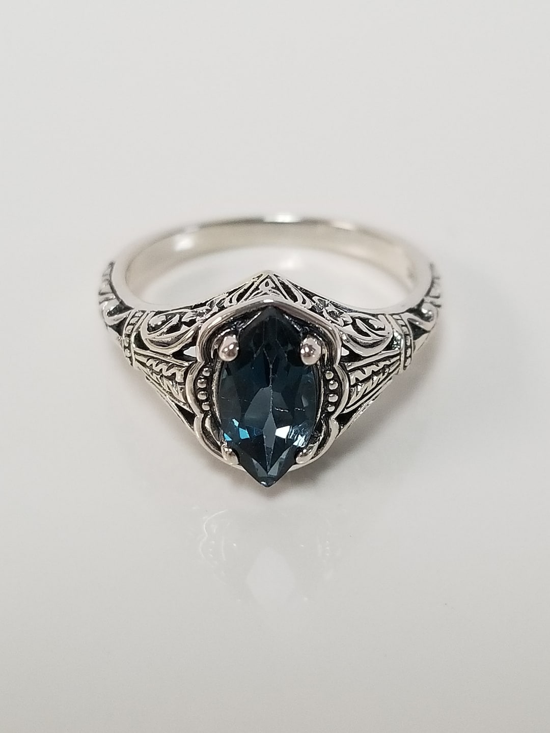 Size 5 6 7 9 Estate Sterling Silver 925 Blue 1ct Topaz Tanzanite ...
