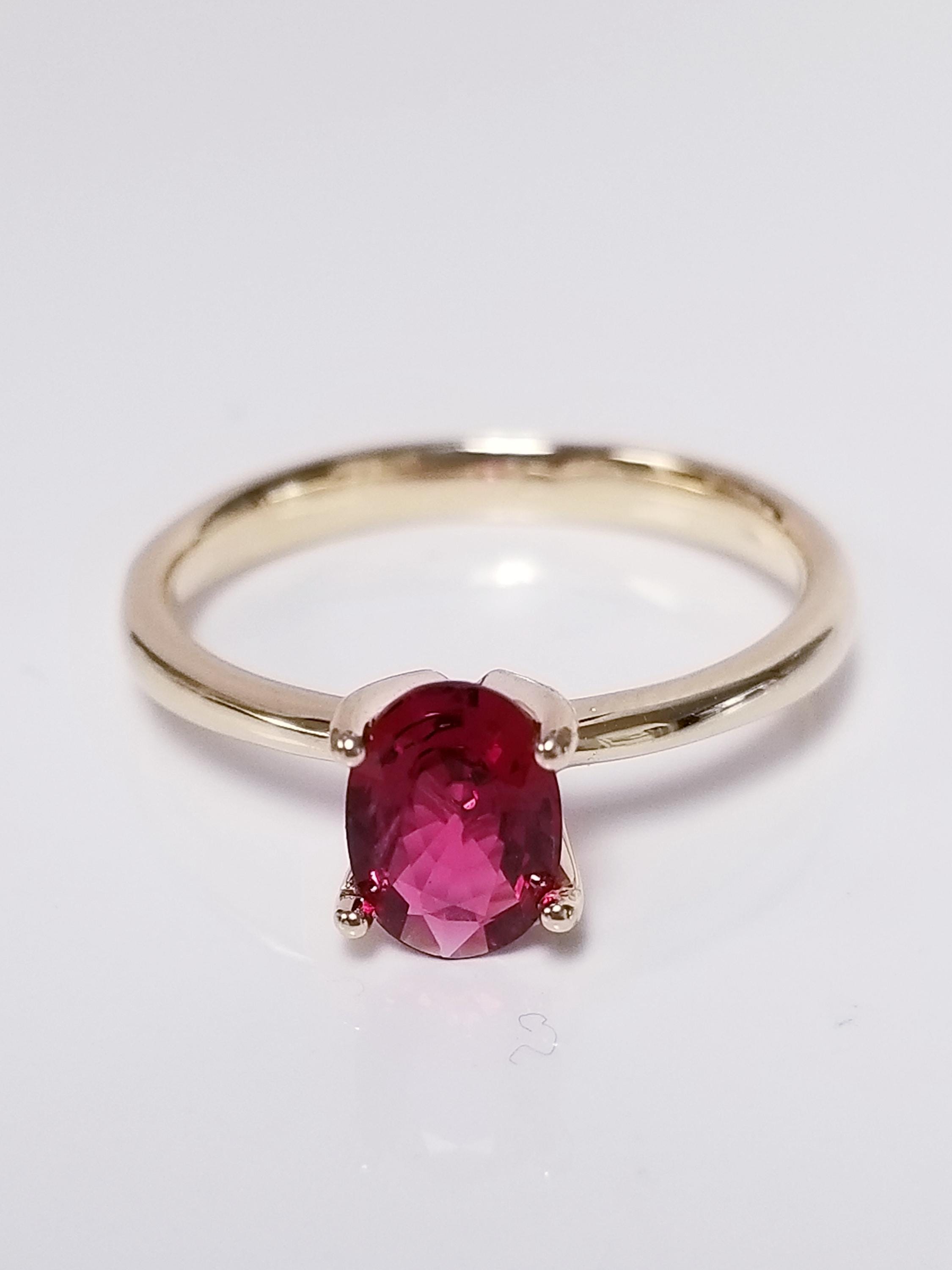 2.47 Grams Sale Size 6.25 Estate 14k Yellow Gold Red Ruby .75ct Natural ...