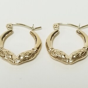 1.0 Gram 5/8" Estate New 14k Yellow Gold Small LA Rams Hoops Earrings ...