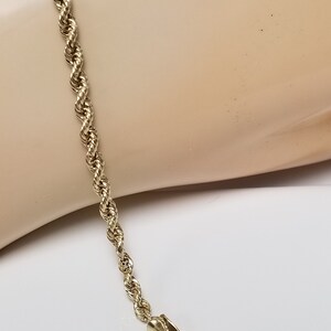 Sale 8" Estate 10k Yellow Gold 3mm Rope Twist Design Bracelet ...