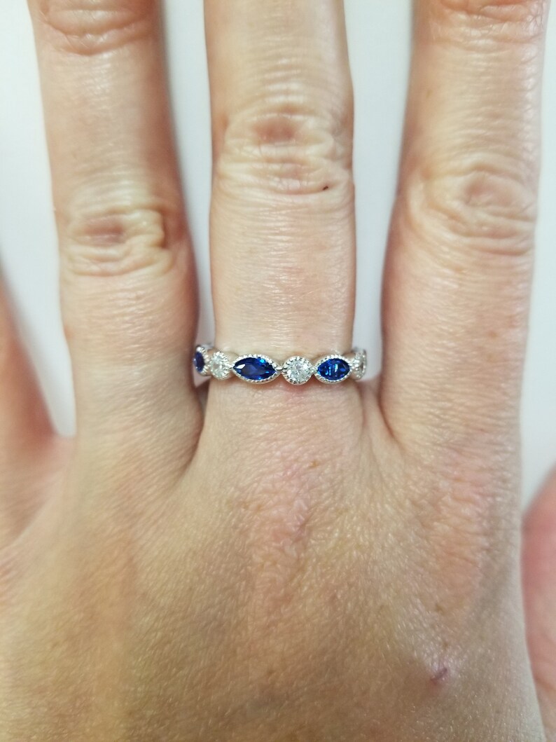 Estate Sterling Silver 925 Cornflower Sapphire 1ct CZ Diamond - Etsy