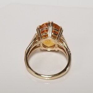 Sale Size 8 Estate 14k Yellow Gold Natural Citrine Oval 6ct Honey Lemon Diamond Cocktail Pinky ...
