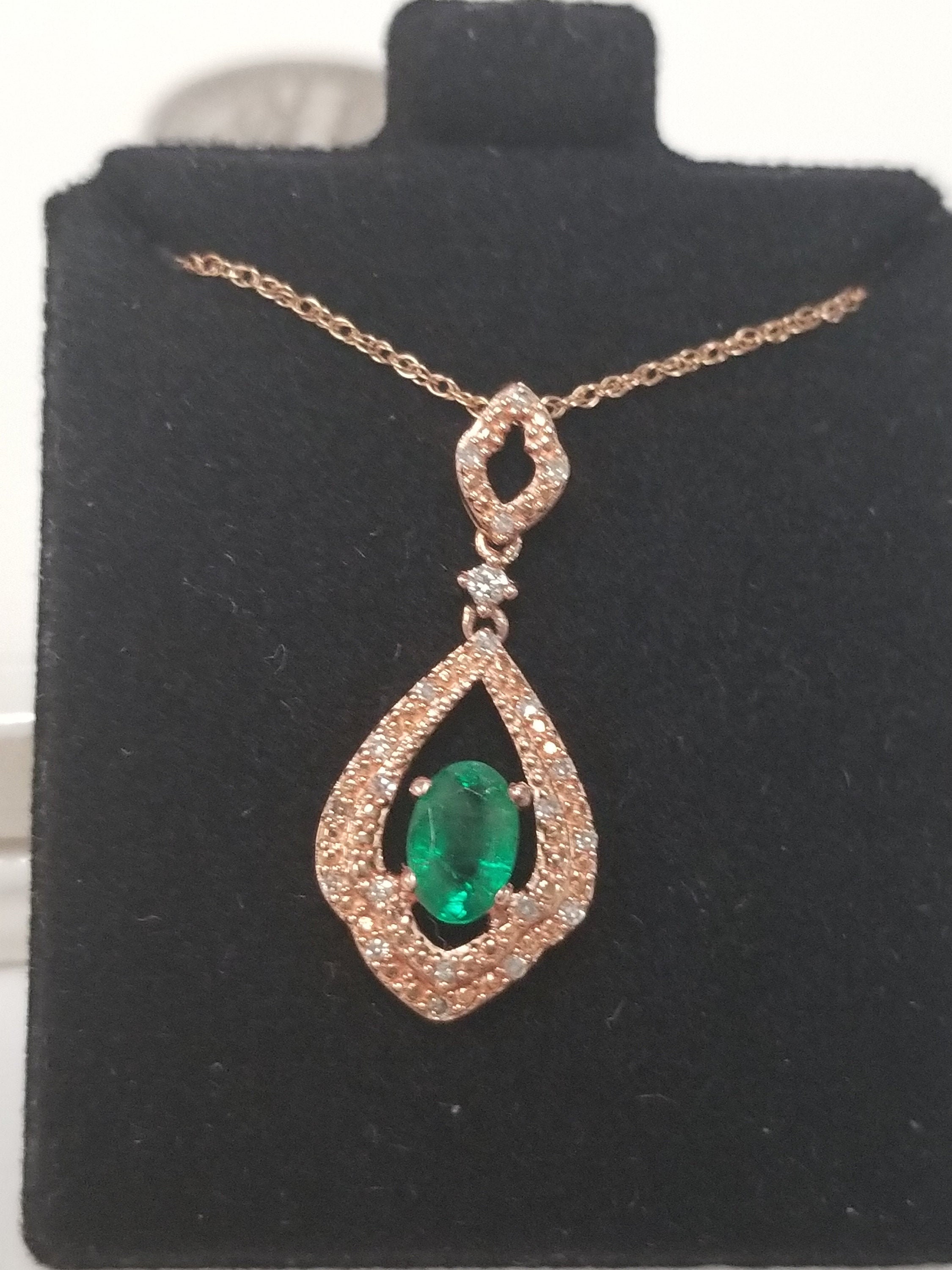 18 Estate 10k Rose Gold Natural .50ct Emerald .10ct - Etsy