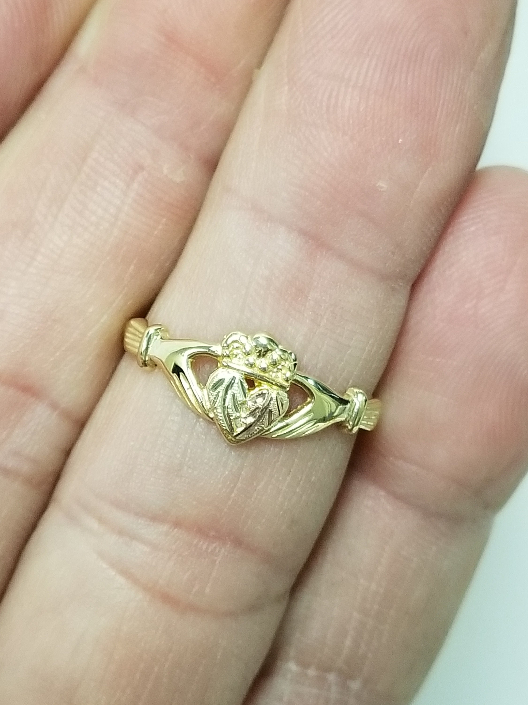 Size 7 Estate 10k 12k Yellow Rose Gold Leaf Grapes Black Hills Gold ...