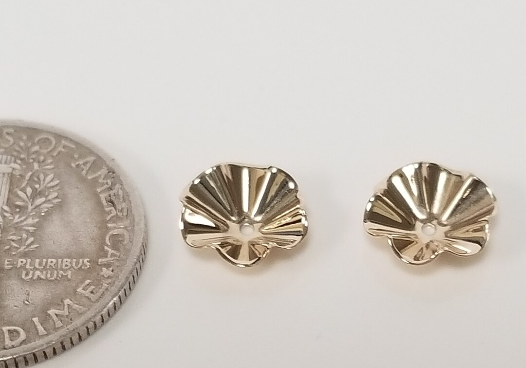 7.6mm 1/4" 9mm 3/8" Choice Estate New 14k Yellow Gold Buttercup ...