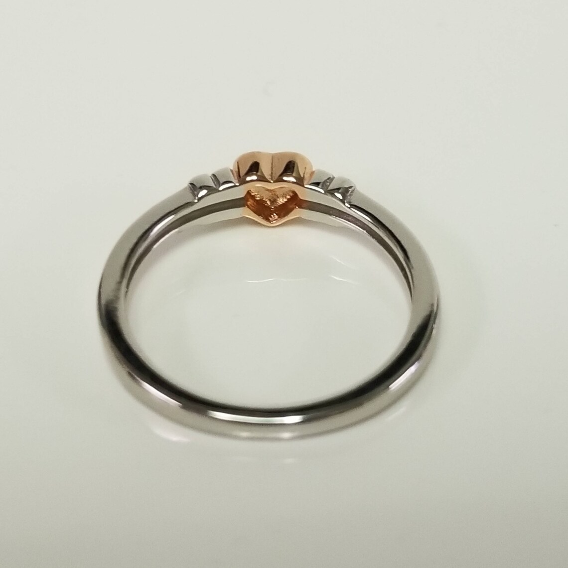 Estate Sterling Silver 925 Rose Gold Heart Modern Art Deco Style ...