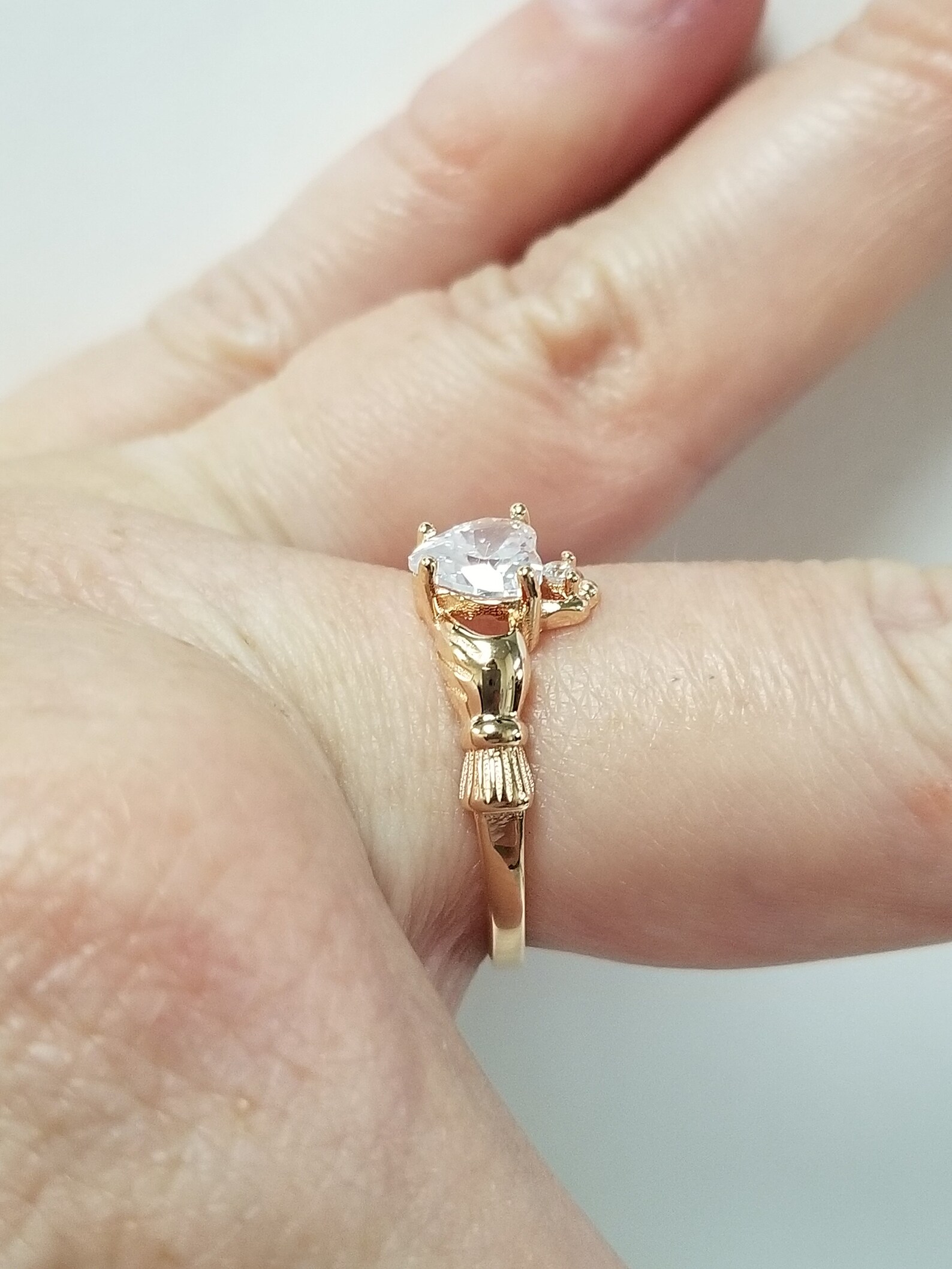 Estate Rose Gold Sterling Silver 925 Heart Cz 1/2ct Diamond - Etsy