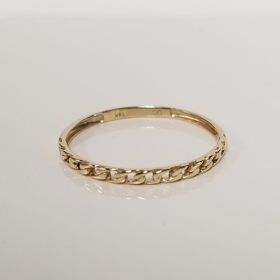 Size 5 or 7 Estate 14k Yellow Gold Twist Rope Chain of Love Wedding ...