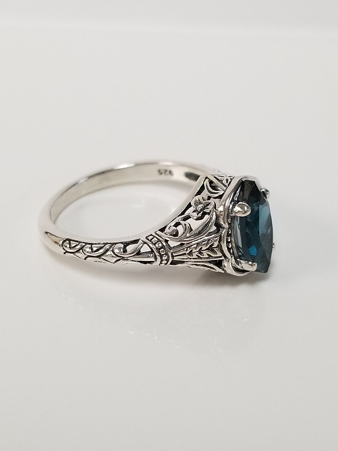 Size 5 6 7 9 Estate Sterling Silver 925 Blue 1ct Topaz Tanzanite ...