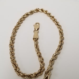 Sale 8 Estate 10k Yellow Gold 3mm Rope Twist Design Bracelet Sweetheart ...