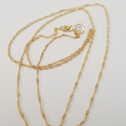 14K Singapore Gold Chain Singapore Necklace 14k Singapore - Etsy