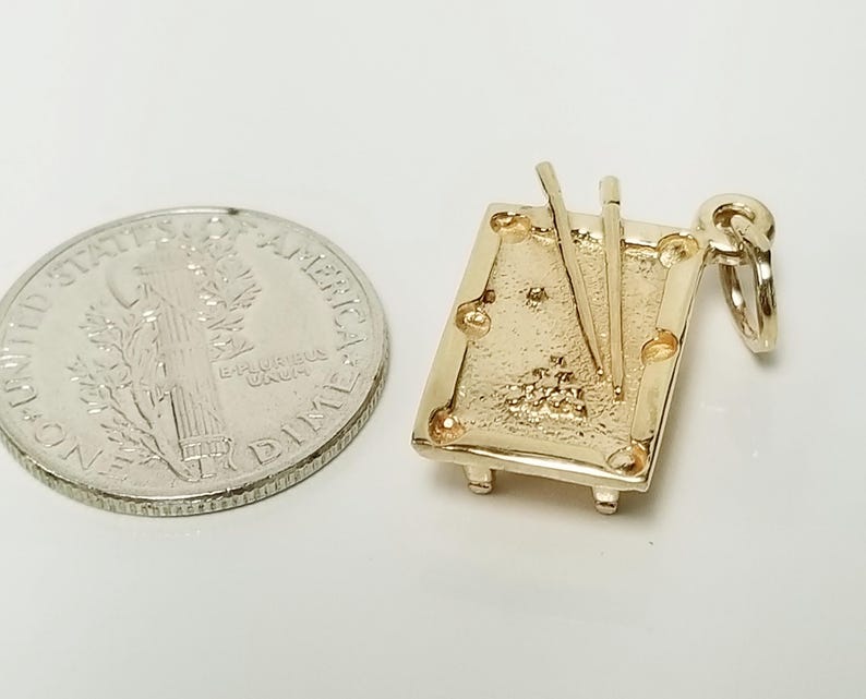 Sale 2.16 Grams 3/4" Vintage 9k Yellow Gold Charm Pool Table Ball Stick ...