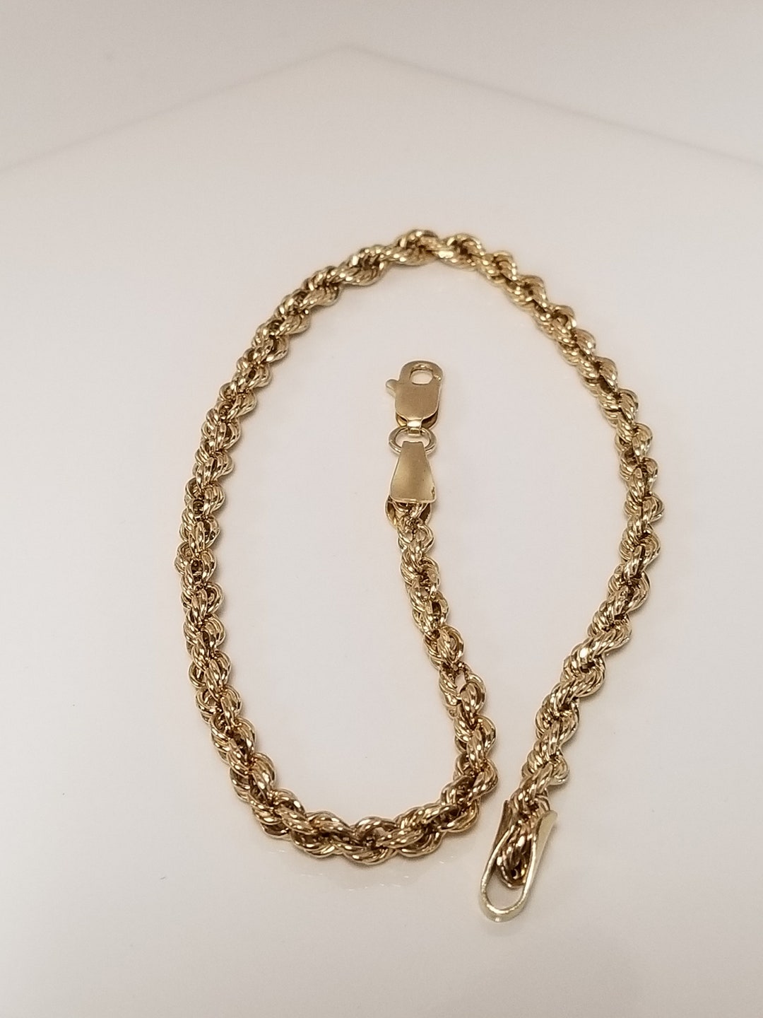 Sale 8" Estate 10k Yellow Gold 3mm Rope Twist Design Bracelet ...