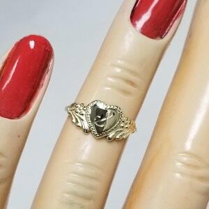 S Size 3 Estate 10k Yellow Gold Monogram Cursive S Capital Initial ...