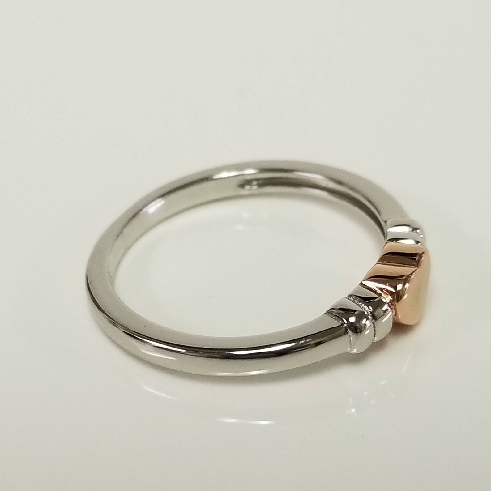 Estate Sterling Silver 925 Rose Gold Heart Modern Art Deco Style ...