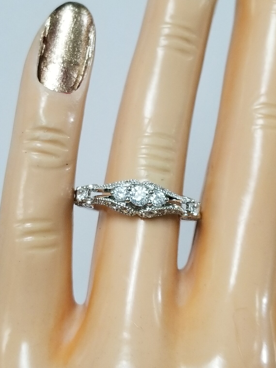 Estate Sterling Silver 925 Cz .50ct Diamond Princess Round Cut | Etsy