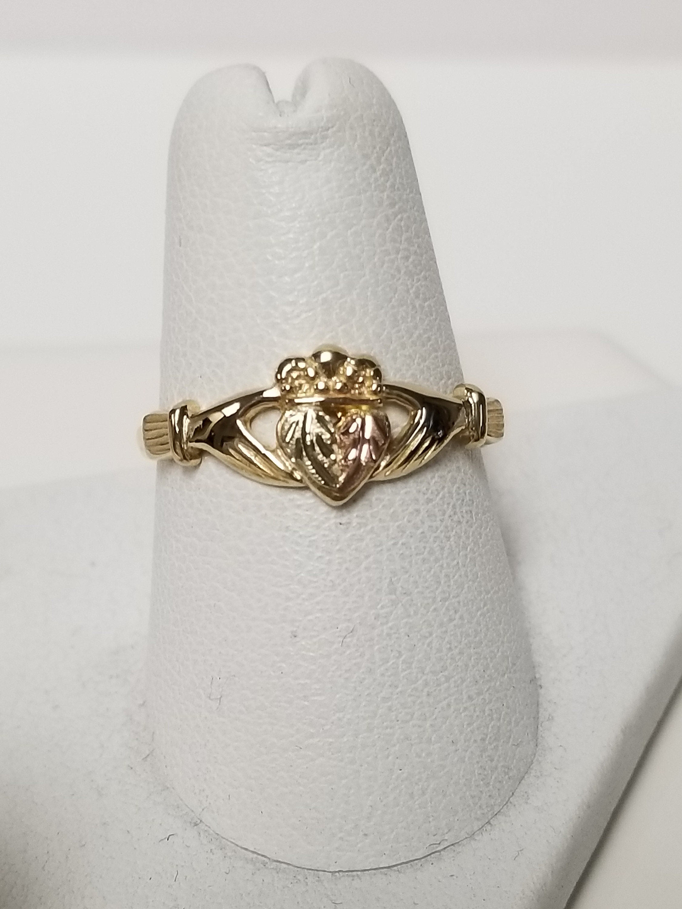 Size 7 Estate 10k 12k Yellow Rose Gold Leaf Grapes Black Hills Gold ...