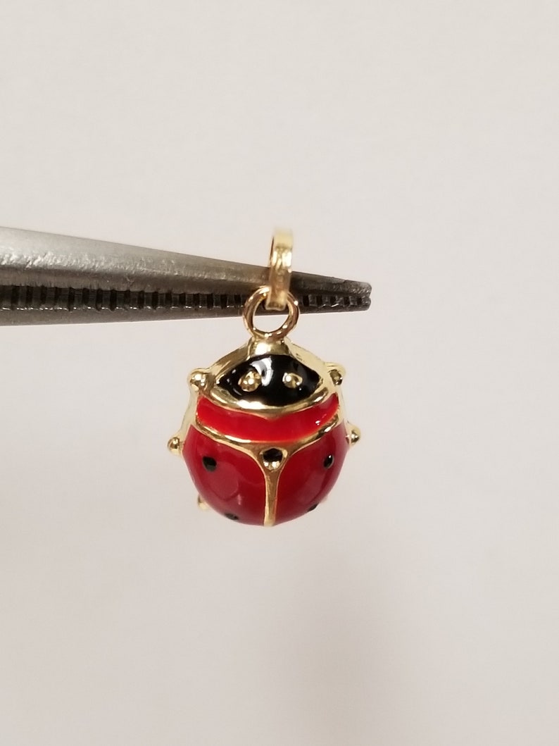 5/8 Estate 14k Yellow Gold Enamel Red Black Ladybug - Etsy