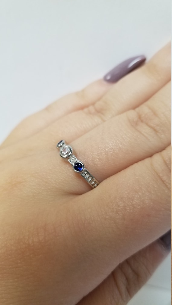 Size 6 9 or 10 New Sterling Silver 925 .05ct Sapphire… - Gem