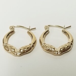 1.0 Gram 5/8" Estate New 14k Yellow Gold Small LA Rams Hoops Earrings ...