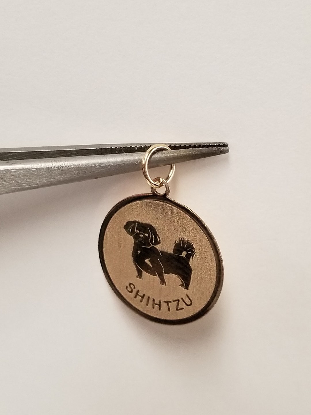 7/8" Estate 14k Yellow Gold Diamond-cut Shih Tzu Pendant Charm Puppy ...