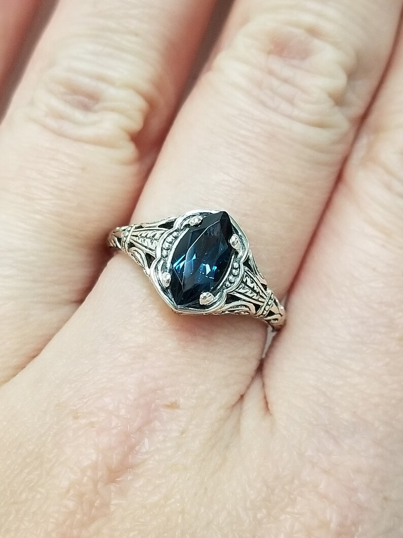 Size 5 6 7 9 Estate Sterling Silver 925 Blue 1ct Topaz Tanzanite ...