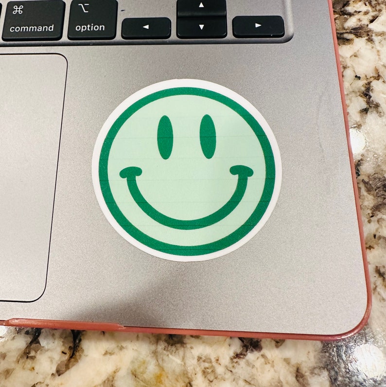 Smiley Face Die Cut Sticker, Smile Sticker, Colorful Smiley Face ...