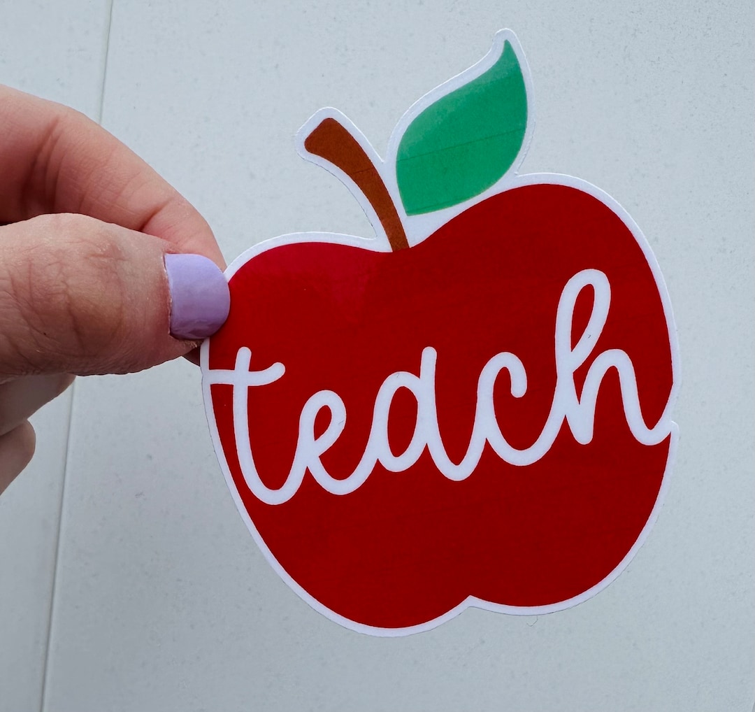 Teacher Die Cut Sticker, Teach Sticker, Colorful Teach Sticker, Peel ...