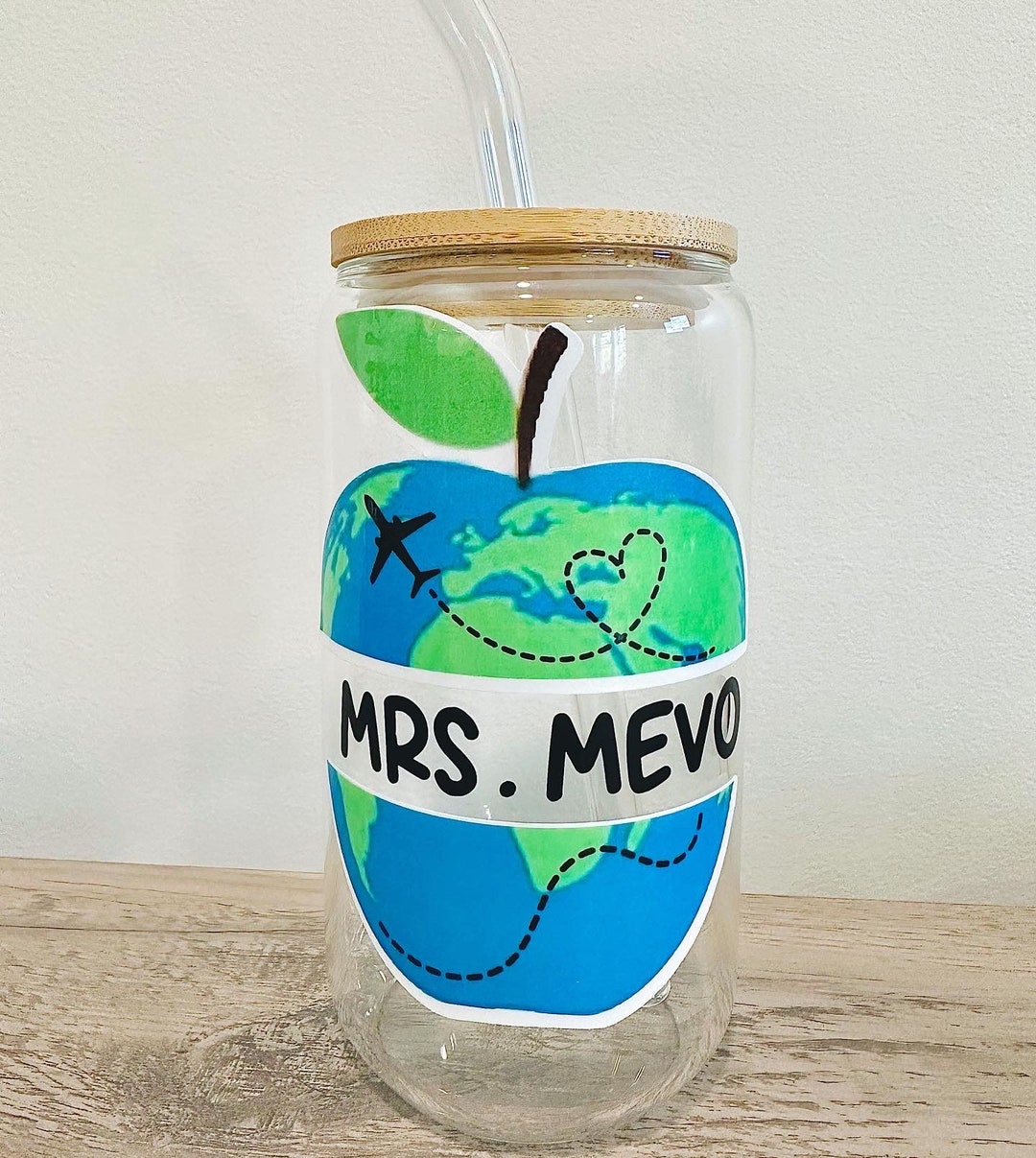 Teacher World Glass Cup, Teacher Name Gift, Back to School Cup, School ...