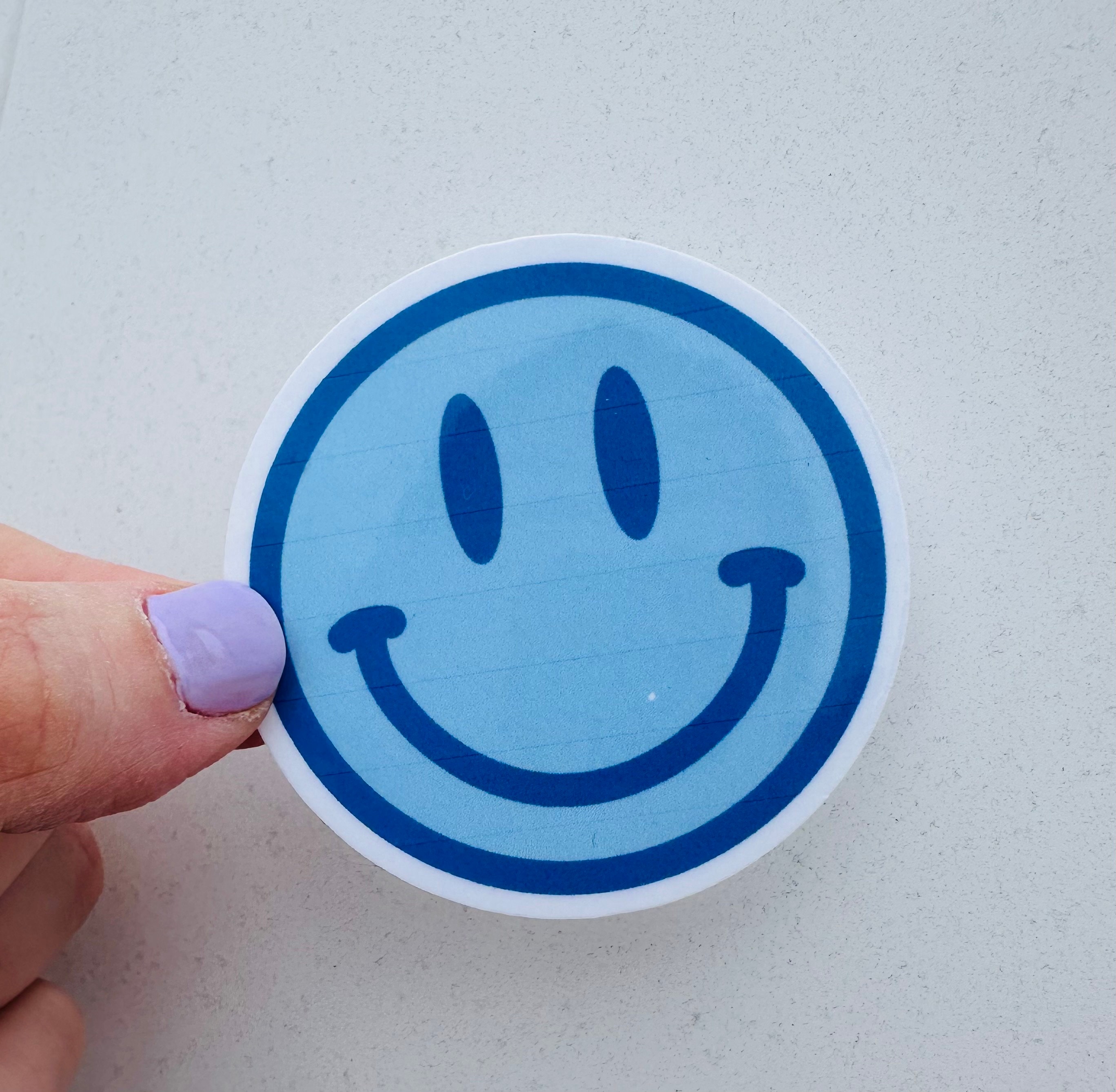 Smiley Face Die Cut Sticker, Smile Sticker, Colorful Smiley Face ...