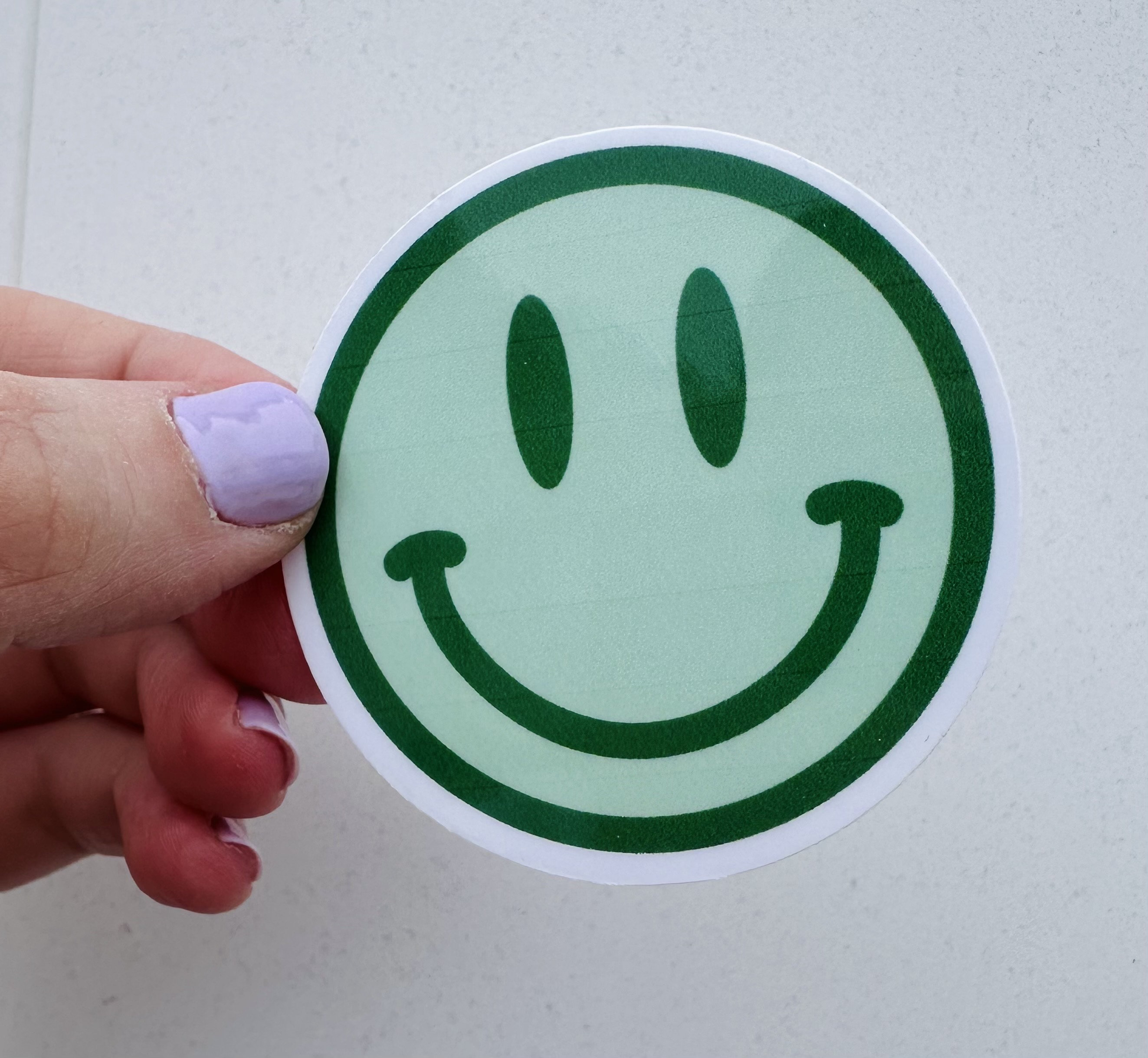 Smiley Face Die Cut Sticker, Smile Sticker, Colorful Smiley Face ...