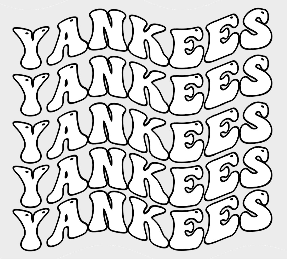 Yankees Wavy Font SVG and PNG, for Cricut Use, Groovy Font, Ready to ...