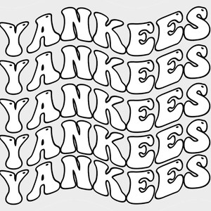 Yankees Wavy Font SVG and PNG, for Cricut Use, Groovy Font, Ready to ...