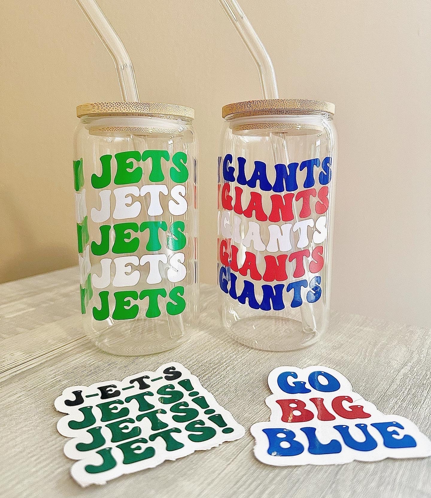 Go Big Blue Die Cut Sticker, Football Lover Sticker, Giants Football ...