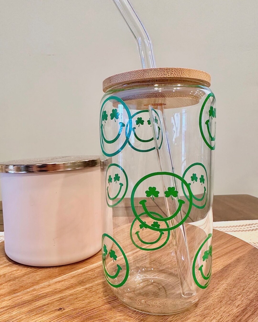 St Patrick’s Day Cup, St Patrick’s Cup, Four Leaf Clover Glass Cup ...