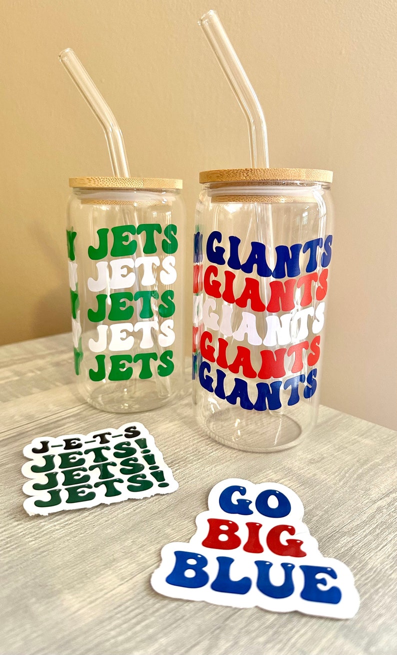 Go Big Blue Die Cut Sticker, Football Lover Sticker, Giants Football ...