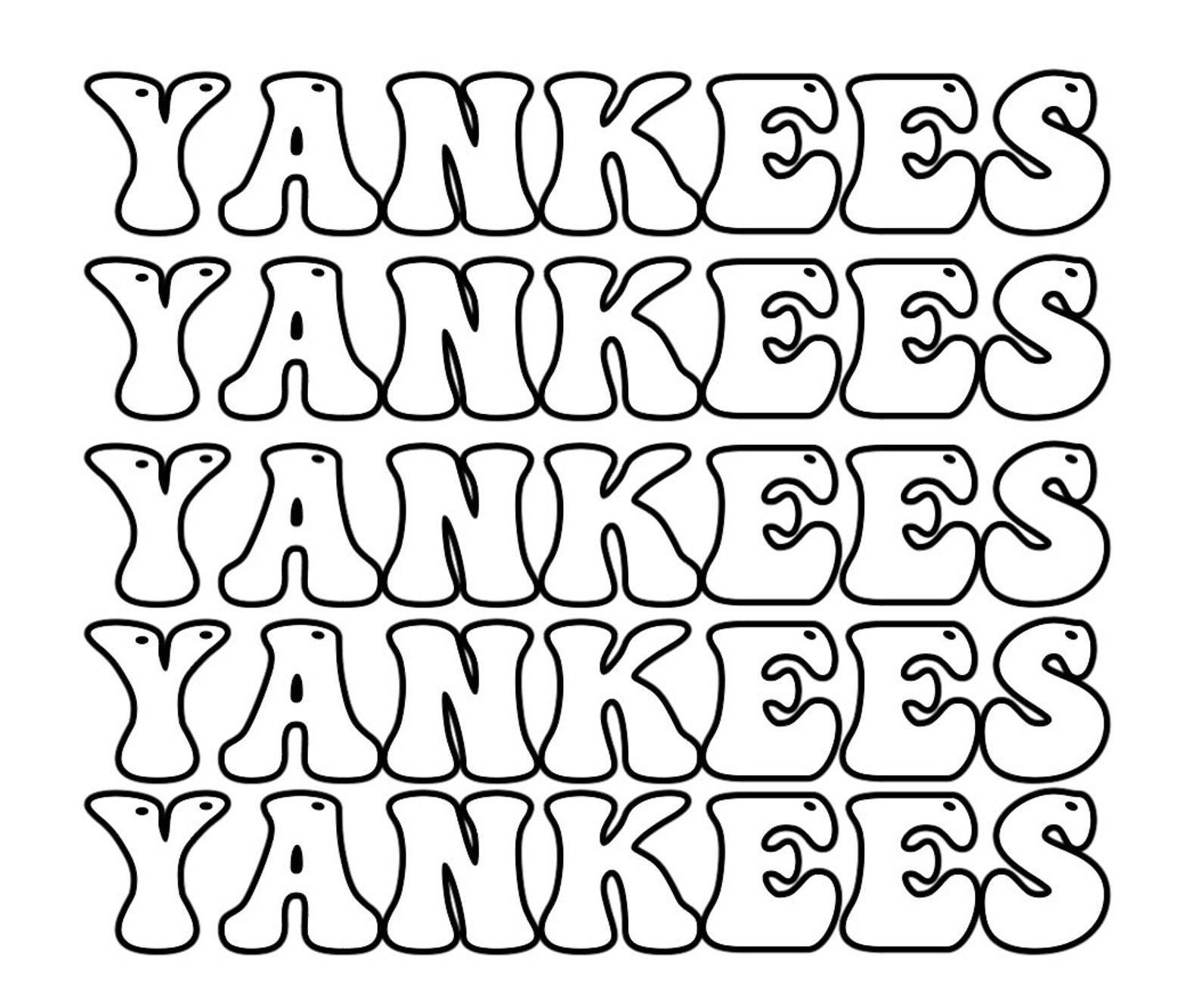 Yankees Wavy Font SVG and PNG, for Cricut Use, Groovy Font, Ready to ...