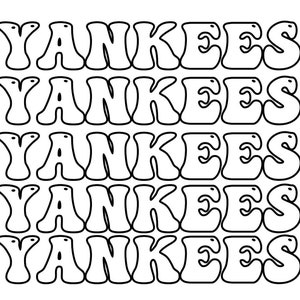 Yankees Wavy Font SVG and PNG, for Cricut Use, Groovy Font, Ready to ...