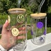 Smiley Face Cups, Glass Cups With Straw and Lid, Smile Cricut Cups ...