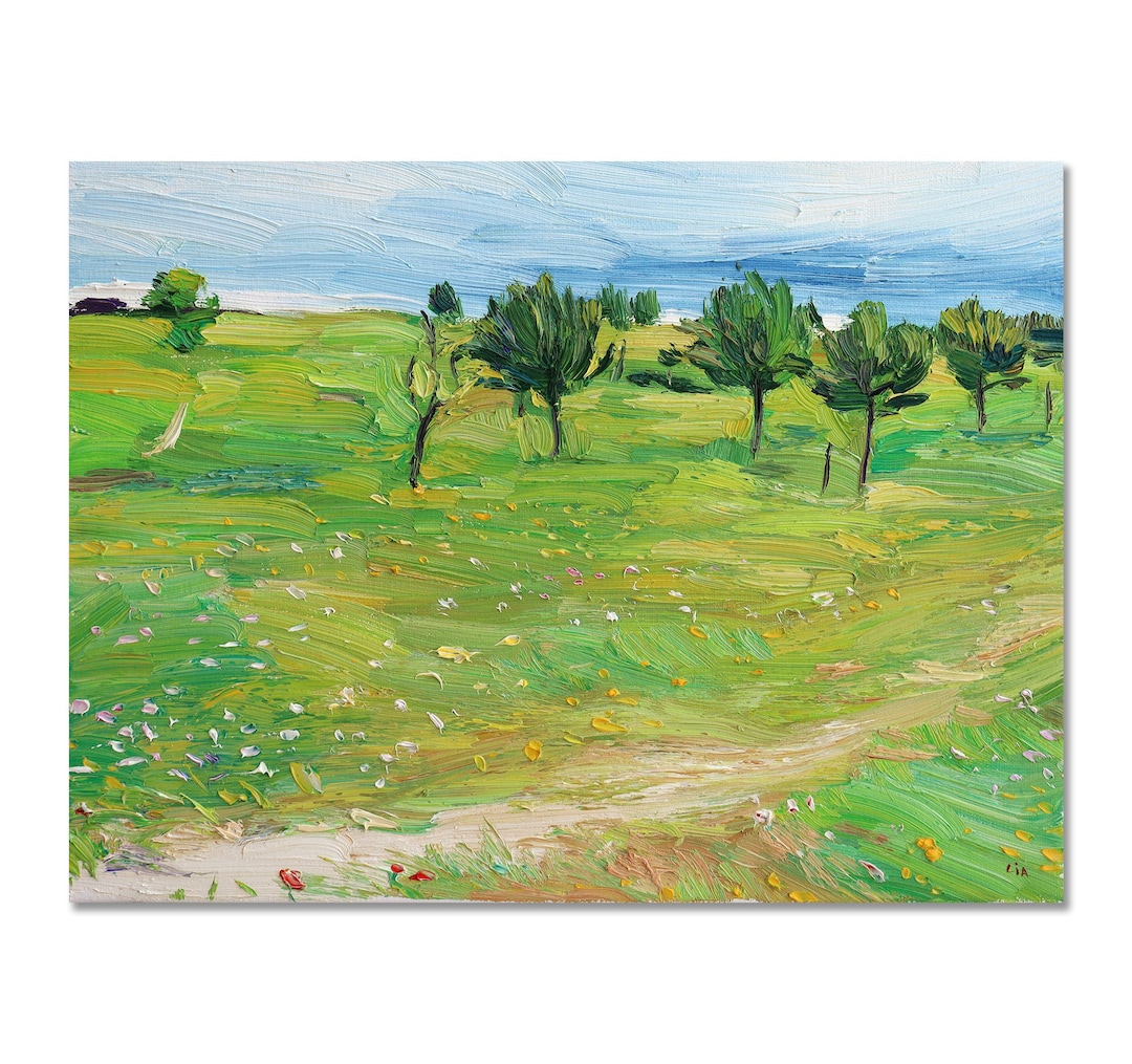 Pine Trees Oil Painting, Textured Trees Painting, Textured Wood Art ...