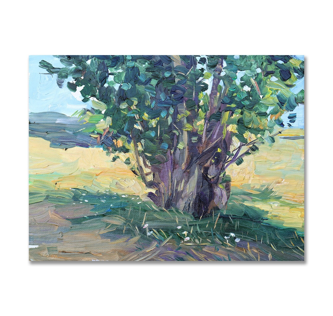 Tiny Oil Painting, Tree Painting, Gift Idea, Poplar Tree, Small Artwork ...