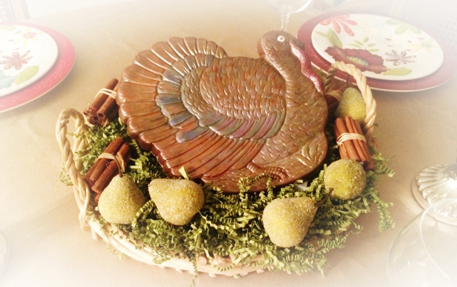 Thanksgiving Decor Huge Festive Thanksgiving Chocolate Turkey ...