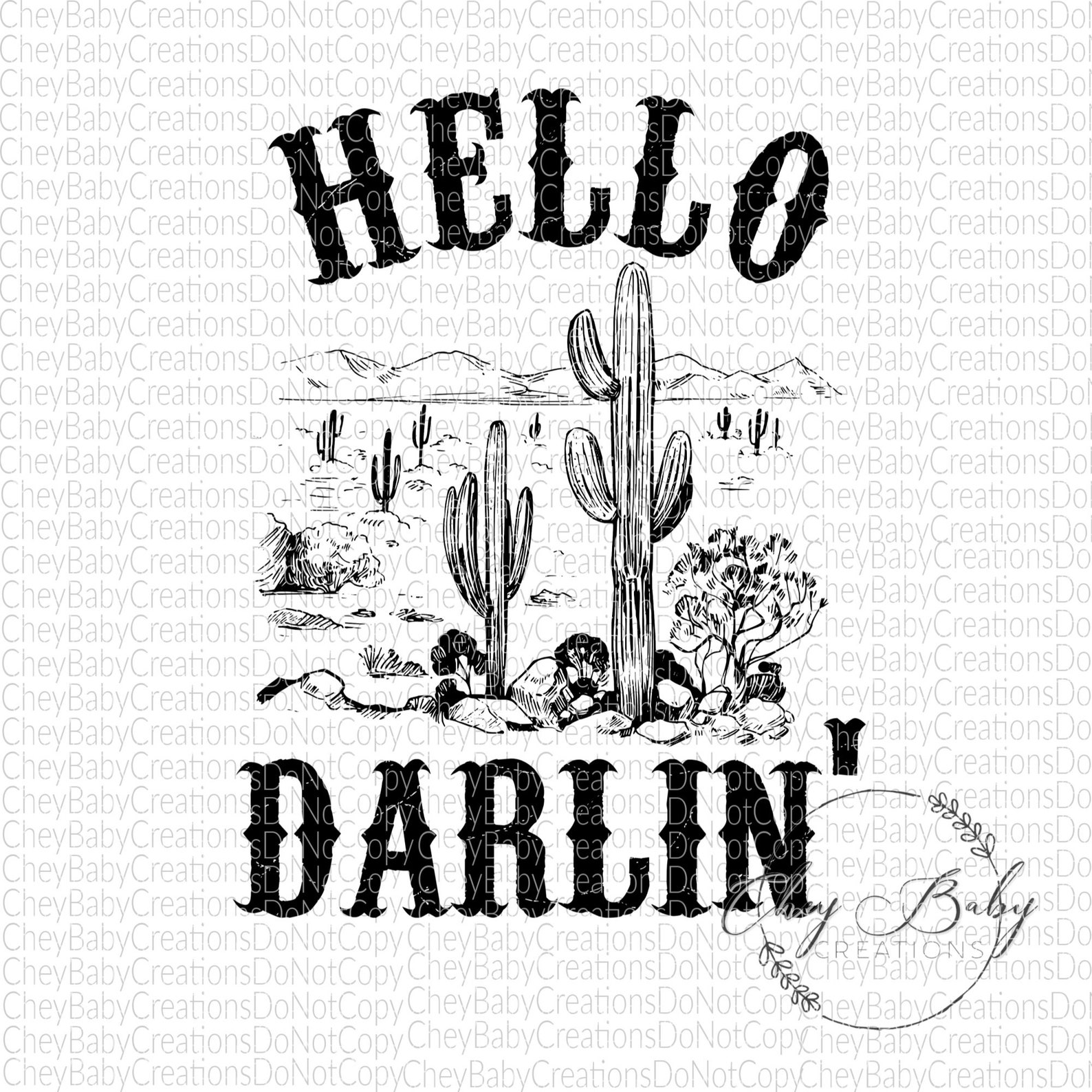 Hello Darlin' Sublimation Transfer Ready to Press | Etsy