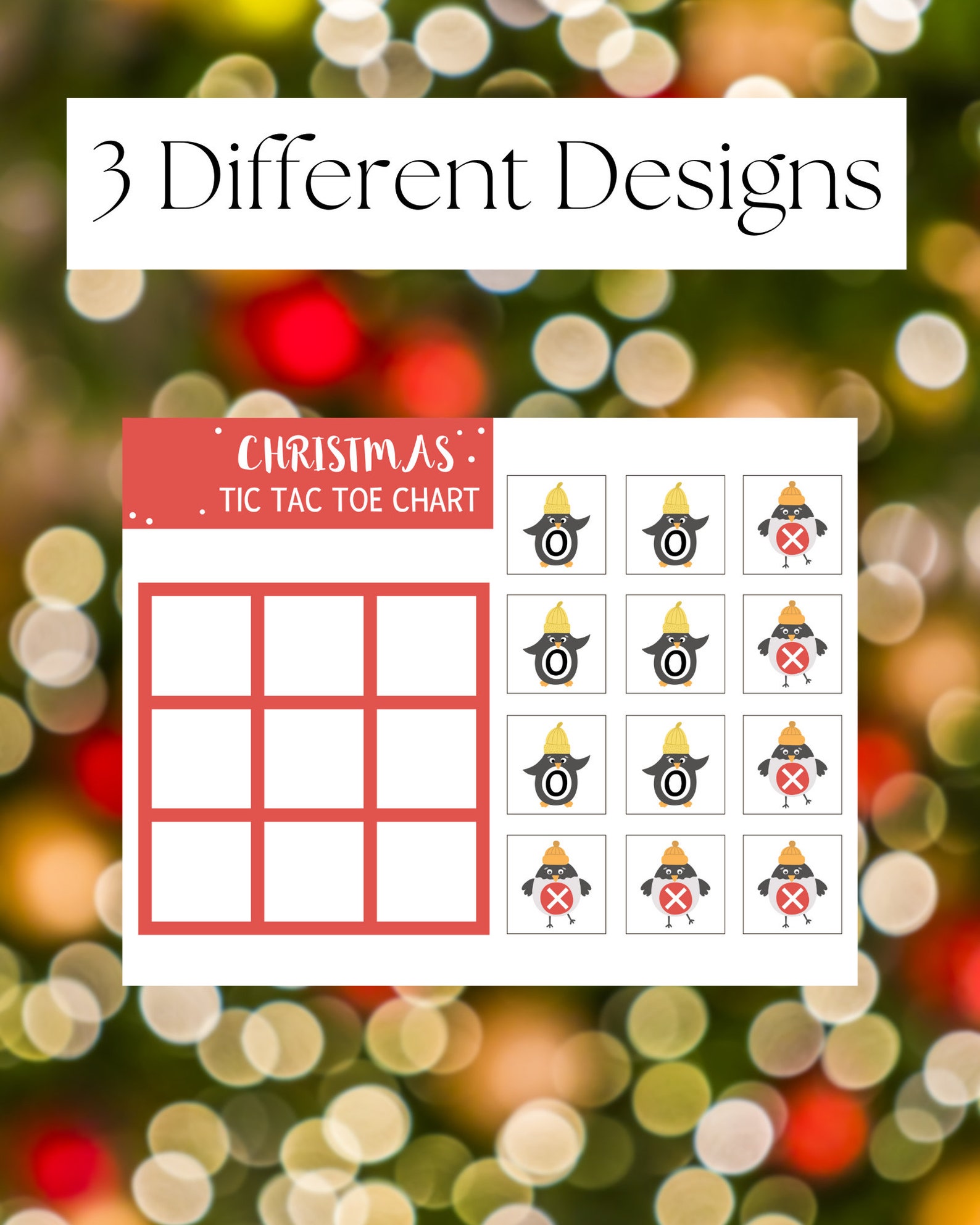 Tic Tac Toe Christmas Kid's Printable Game / Instant Download Christmas ...