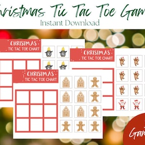 Tic Tac Toe Christmas Kid's Printable Game / Instant Download Christmas ...